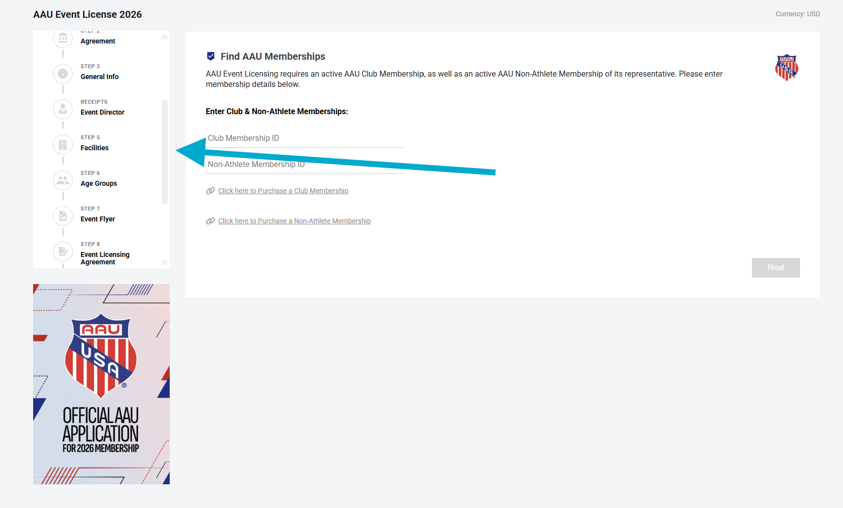 AAU Event License Registration Process – AAU